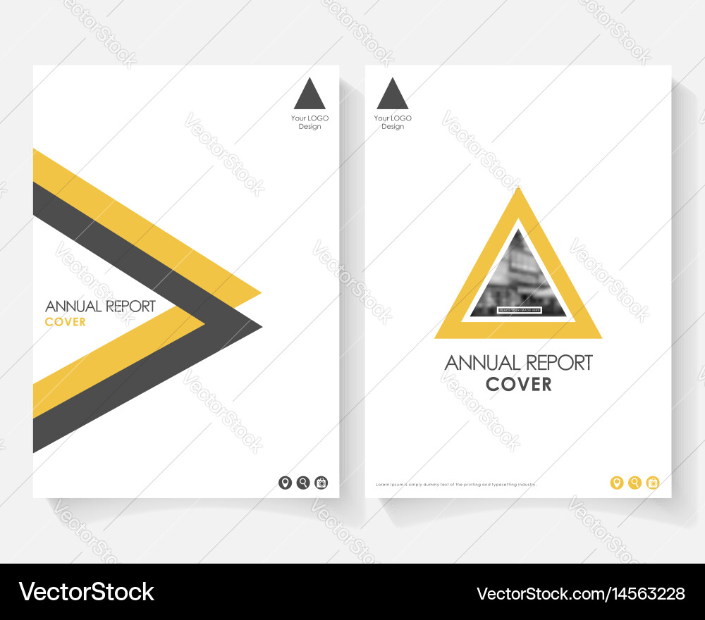 Yellow cover design template for annual report Vector Image
