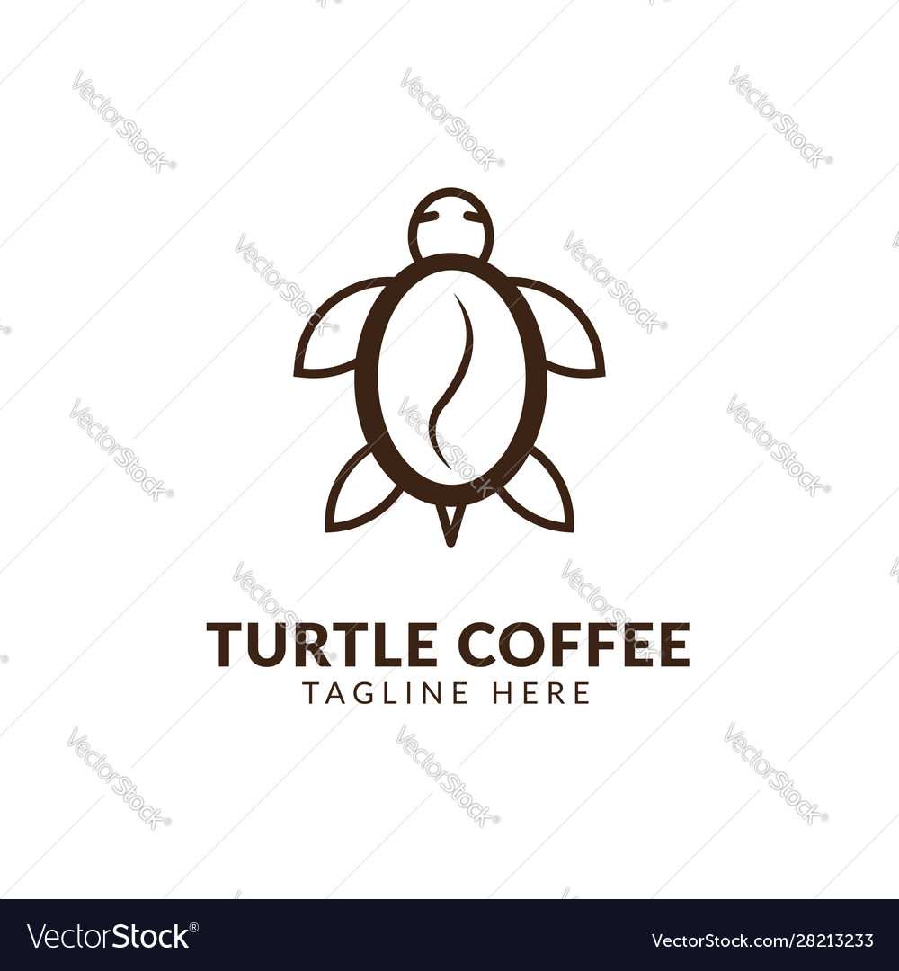A combination turtle coffeeturtle logo Royalty Free Vector
