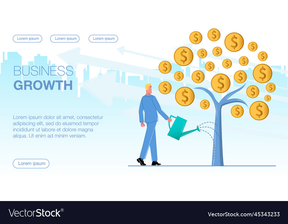 Business growth 3 Royalty Free Vector Image - VectorStock