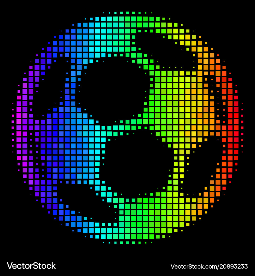 Colored pixel football ball icon Royalty Free Vector Image