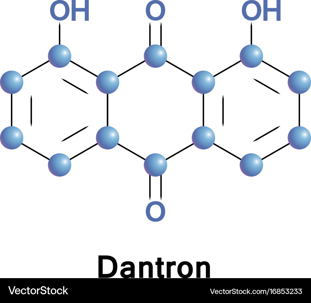 Dantron chrysazin or dihydroxyanthraquinone Vector Image