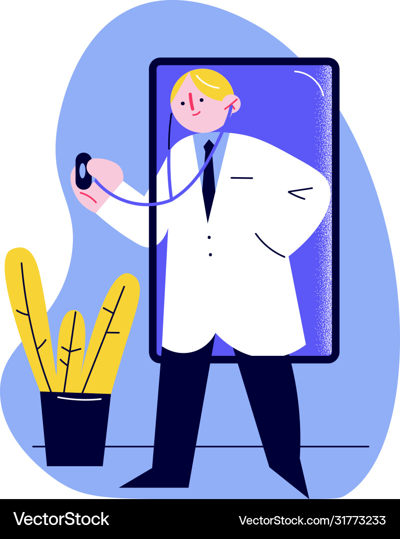 Doctor testing patient online and giving advice Vector Image
