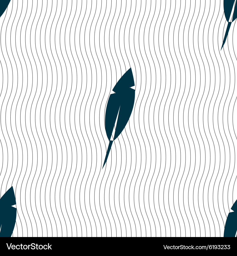 Feather sign icon retro pen symbol seamless Vector Image