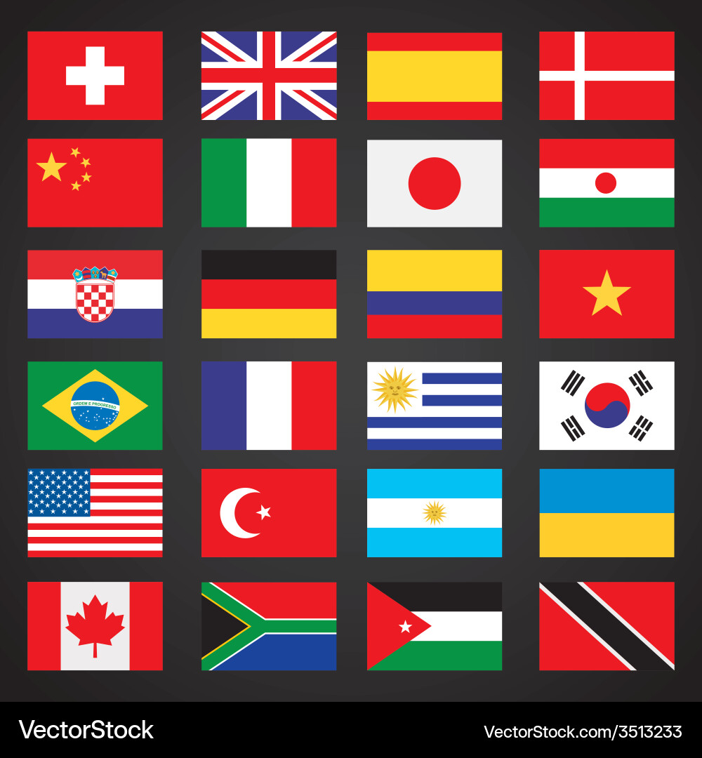 Flags set Royalty Free Vector Image - VectorStock