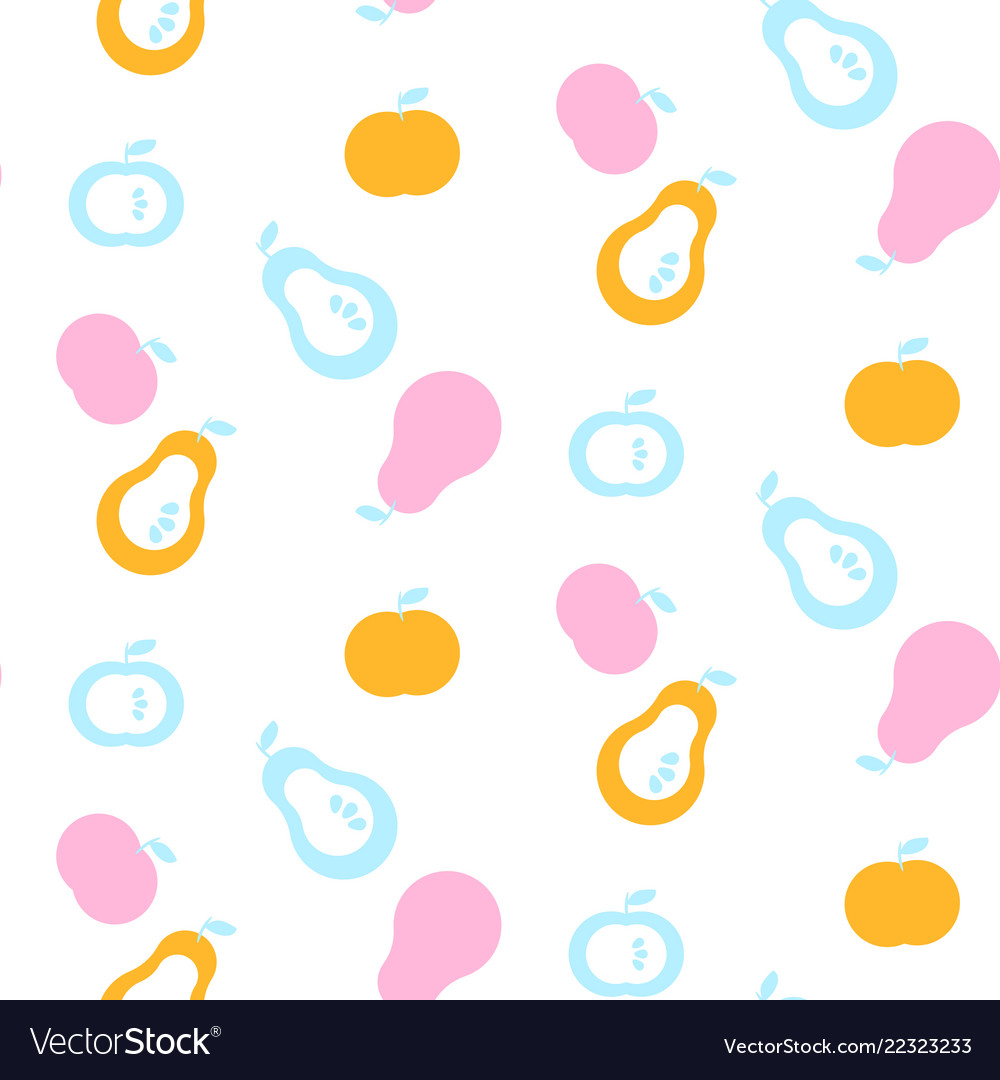 Fruits simple seamless pattern primitive Vector Image