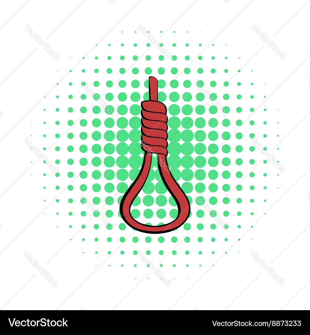 Hangman noose tied from rope icon comics style Vector Image