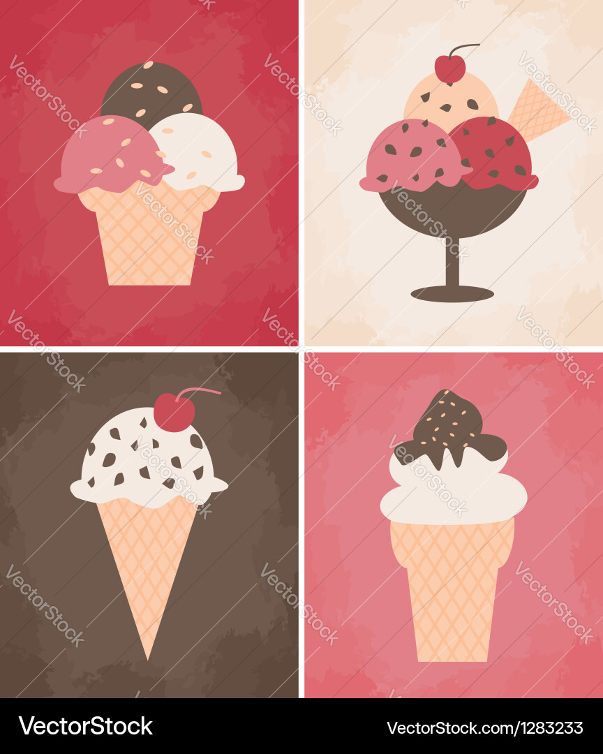Ice cream cards Royalty Free Vector Image - VectorStock