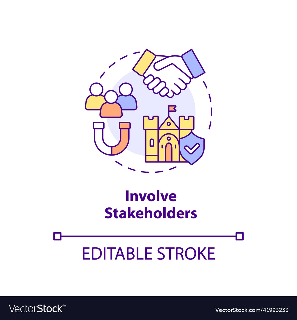 Involve stakeholders concept icon Royalty Free Vector Image Involve stakeholders concept icon Royalty Free Vector Image