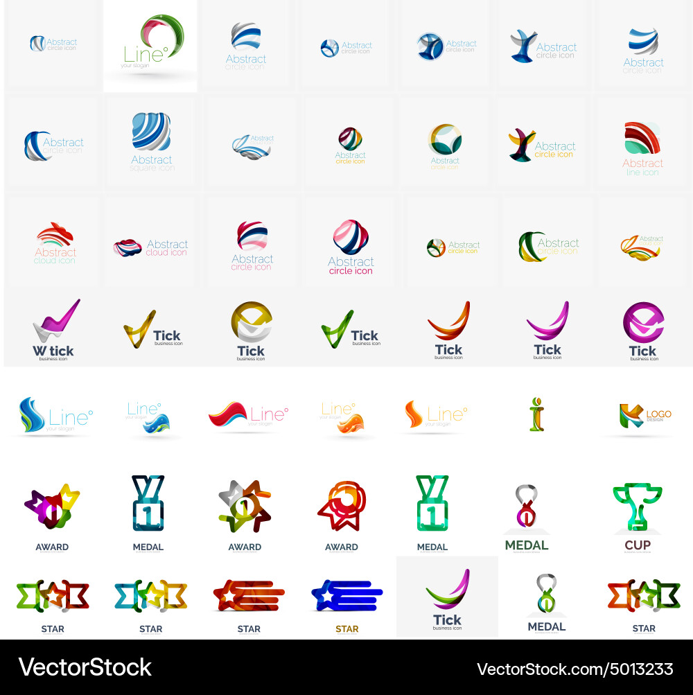 Large corporate company logo collection universal Vector Image
