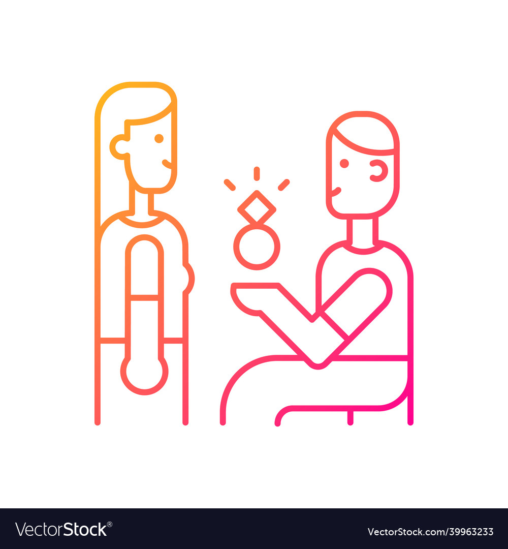 Making proposal gradient linear icon Royalty Free Vector