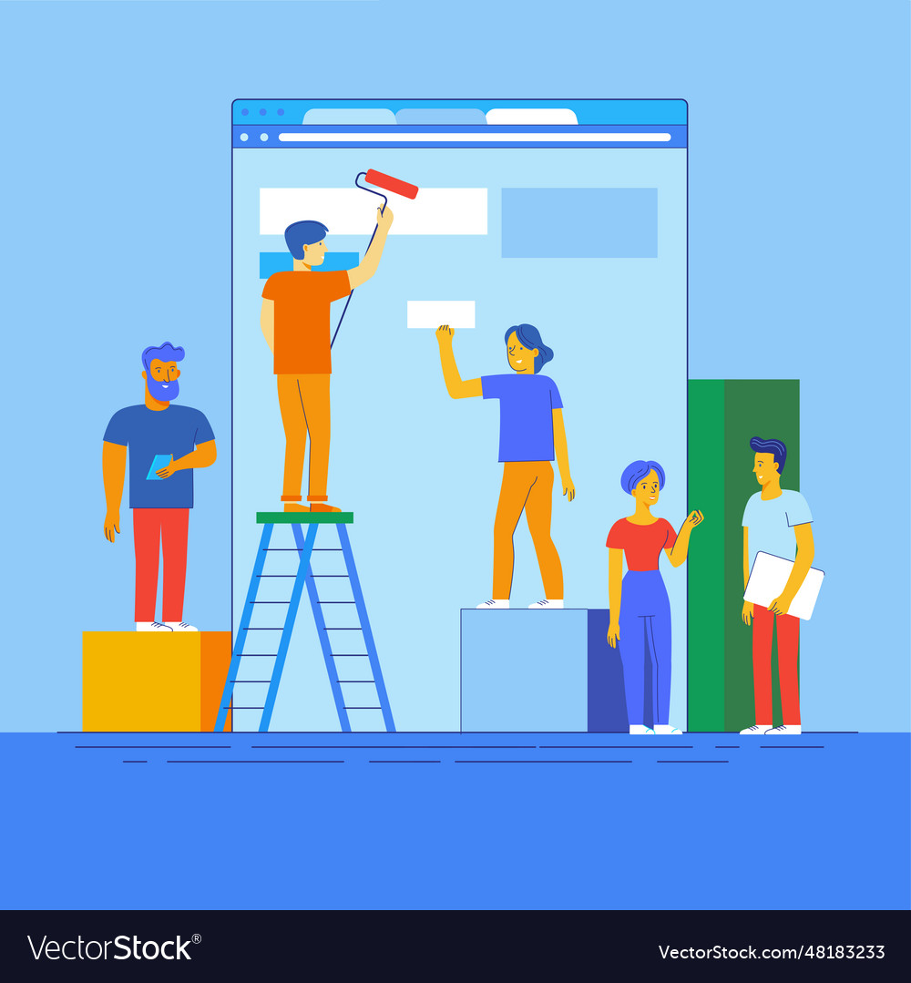 Mobile app design and user interface development Vector Image Mobile app design and user interface development Vector Image