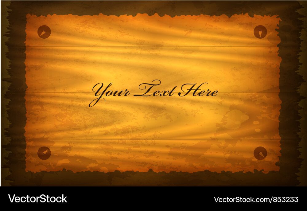 Old paper on wood sign Royalty Free Vector Image