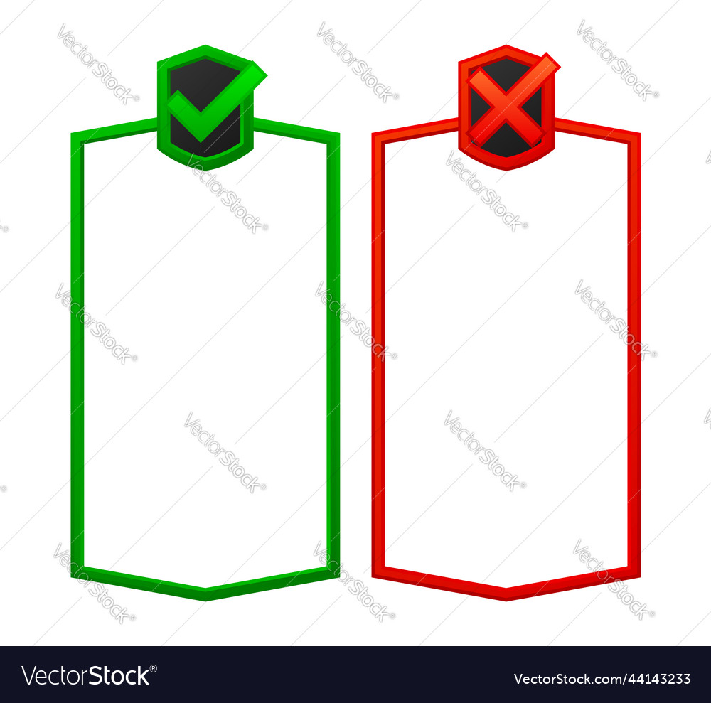 Positive and negative comparison approved Vector Image Positive and negative comparison approved Vector Image