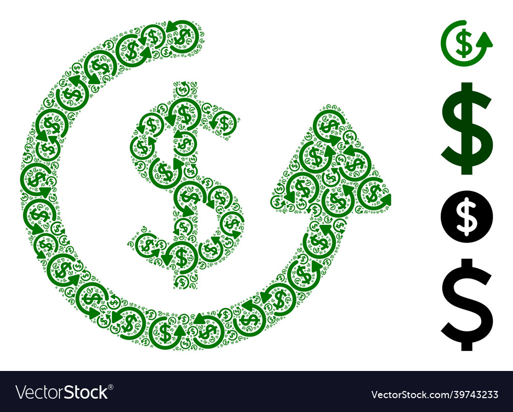 Repeat payment icon recursive collage Royalty Free Vector