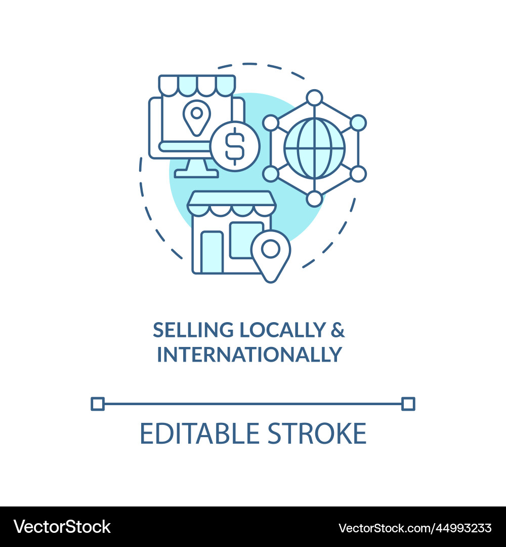 Selling locally and internationally turquoise Vector Image