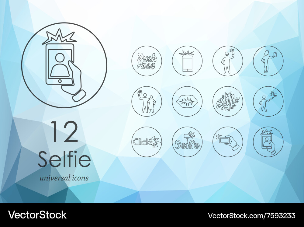 Set of selfie icons Royalty Free Vector Image - VectorStock