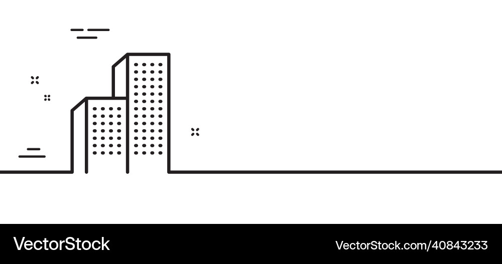 Skyscraper buildings line icon city architecture Vector Image