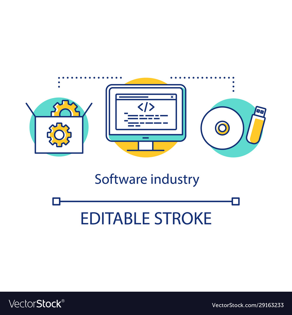 Software industry concept icon pc program Vector Image