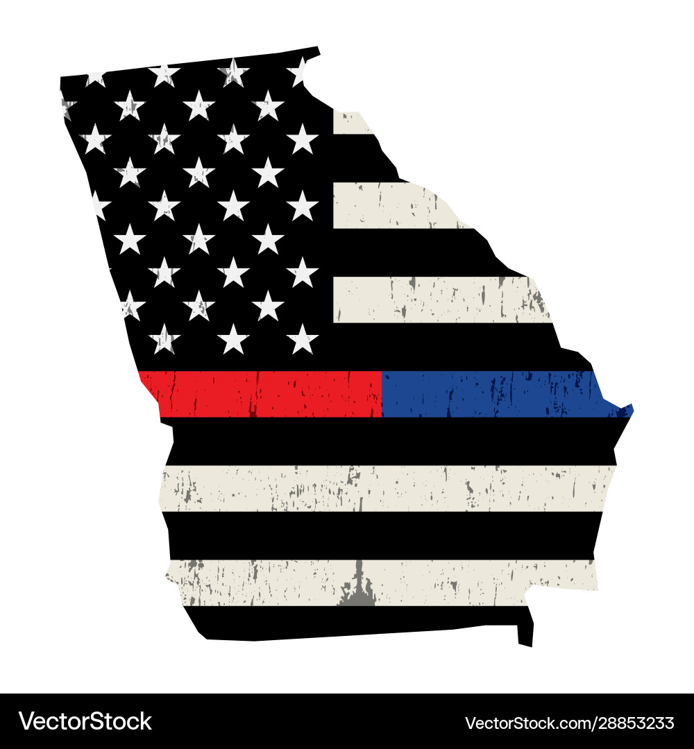 State georgia police and firefighter support Vector Image