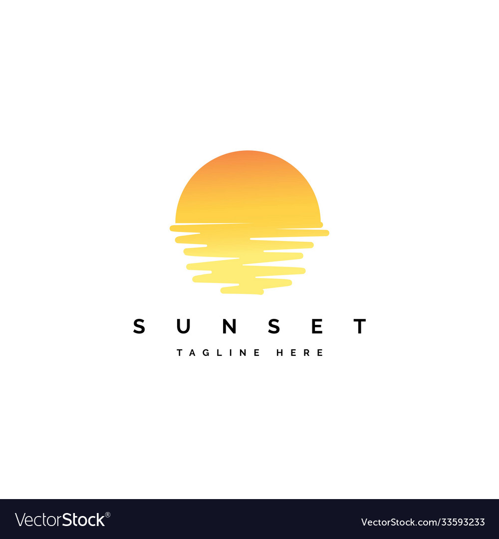 Sunset logo design template Royalty Free Vector Image