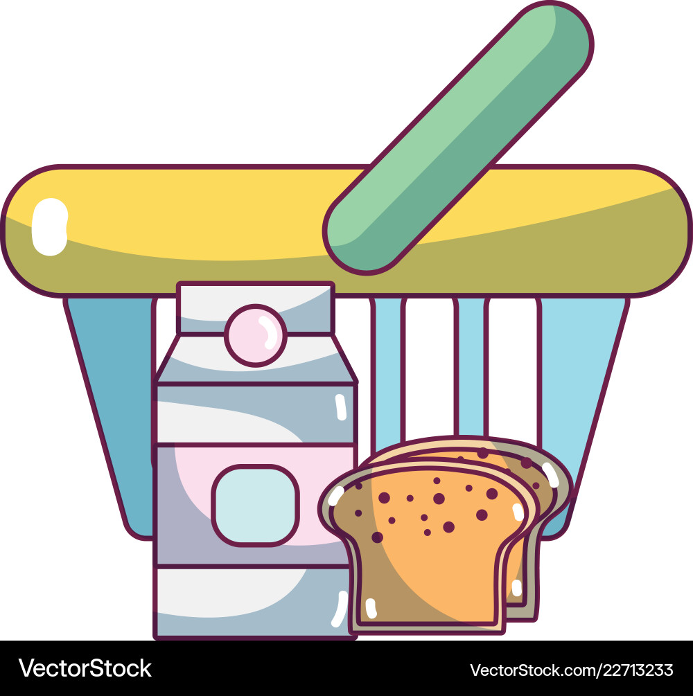 Supermarket products cartoon Royalty Free Vector Image
