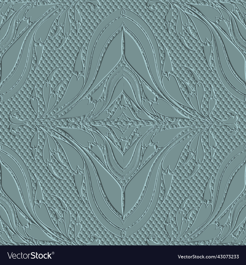 Vintage floral textured 3d seamless pattern Vector Image