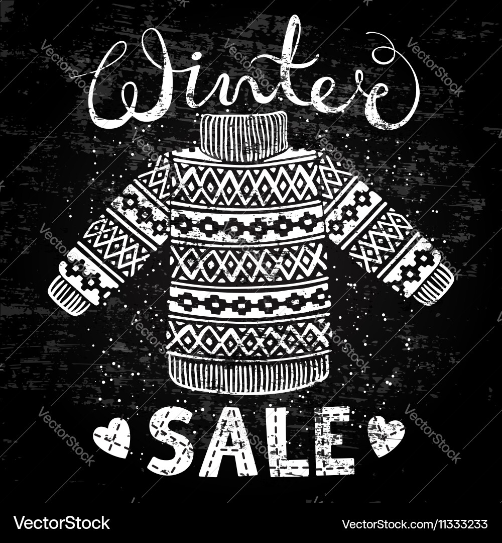 Winter special banner label with knitted woolen Vector Image
