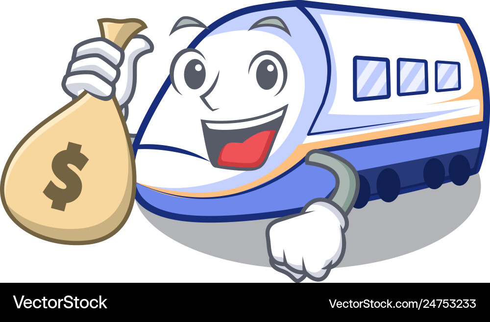 With money bag shinkansen train in shape Vector Image