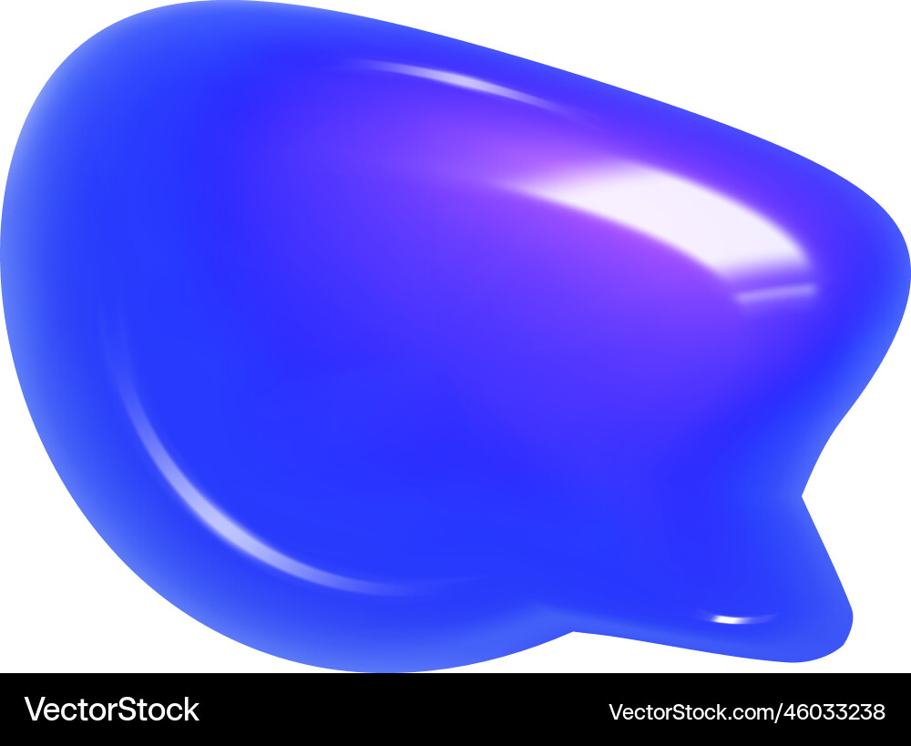 3d of round blue realistic speech Royalty Free Vector Image