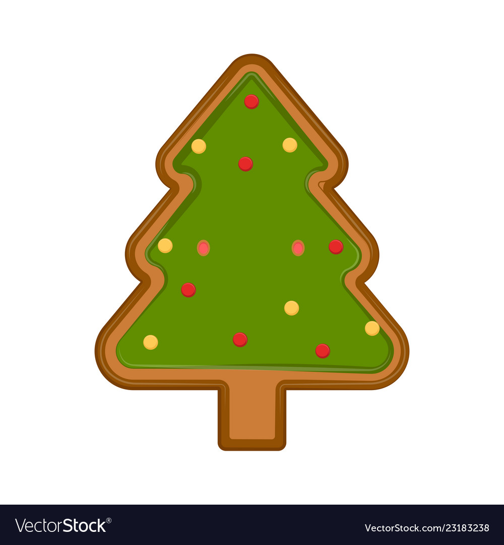 Christmas tree gingerbread Royalty Free Vector Image