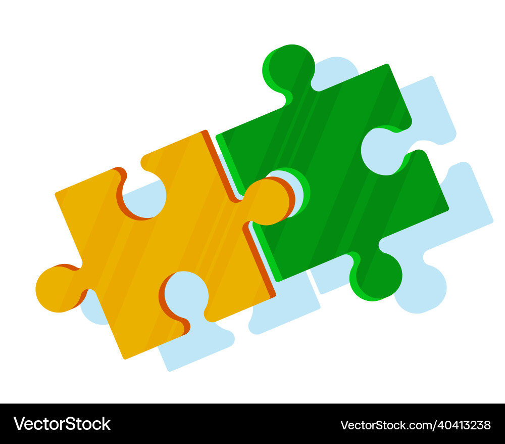 Connecting puzzle pieces symbol of teamwork Vector Image