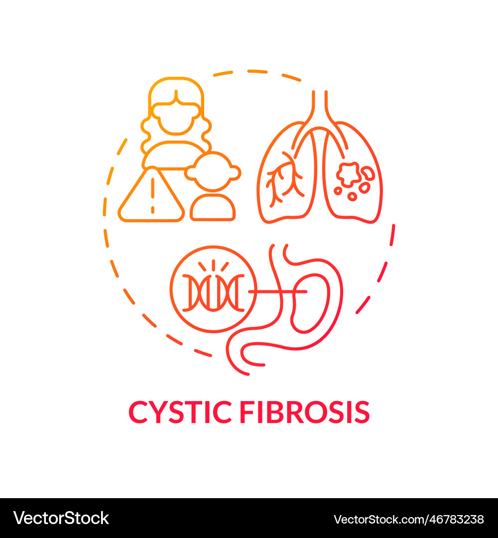 Cystic fibrosis red gradient concept icon Vector Image