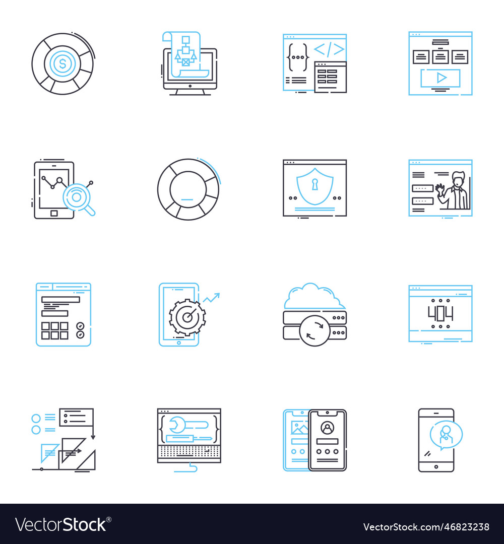 Futures trading linear icons set contracts Vector Image Futures trading linear icons set contracts Vector Image