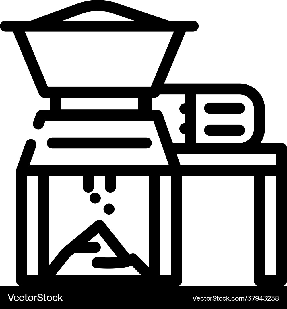 Household waste shredder line icon Royalty Free Vector Image