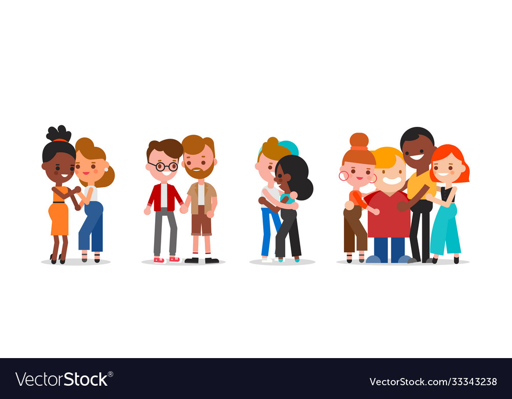 Lgbtq community set diverse people men and Vector Image