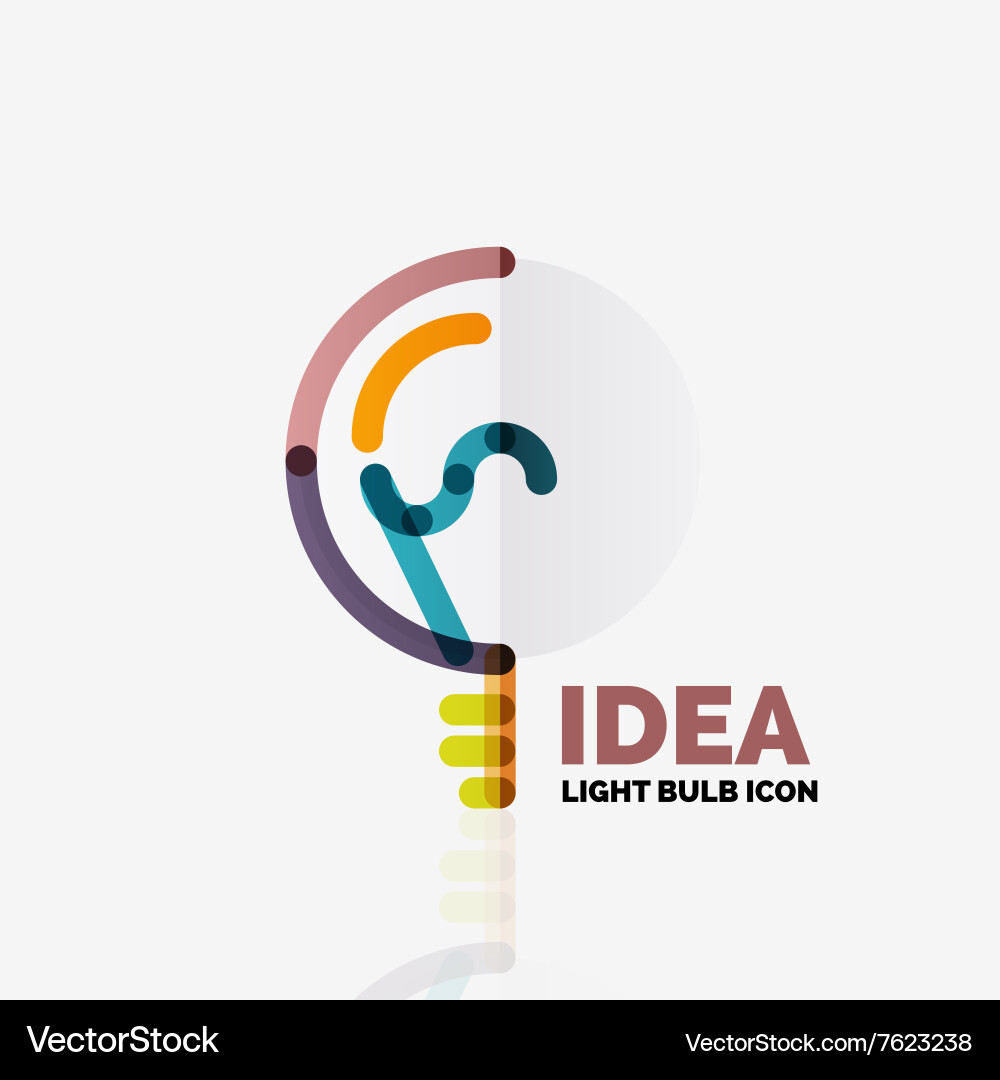 Logo light bulb abstract linear geometric Vector Image