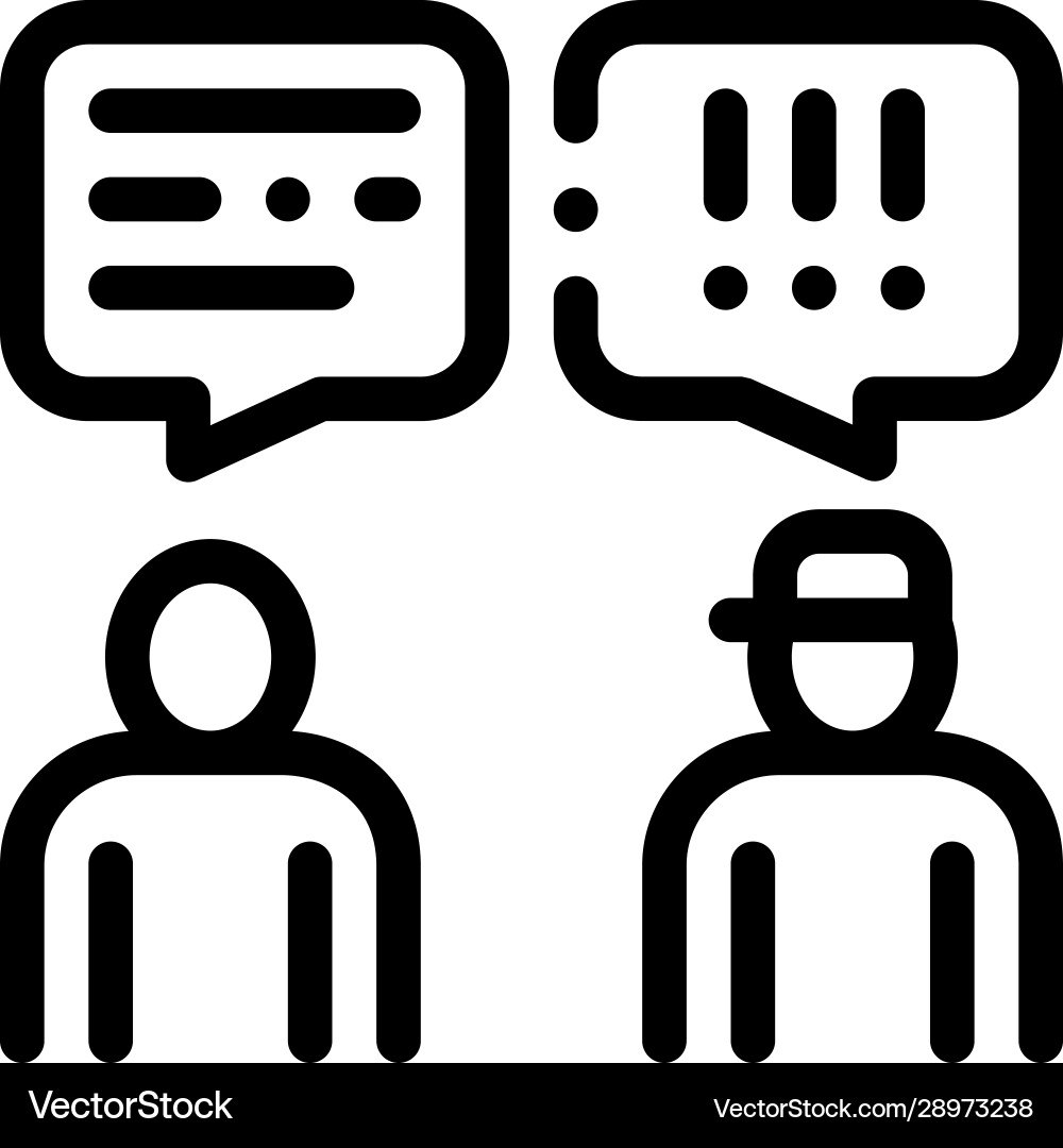 Man speak officer icon outline Royalty Free Vector Image