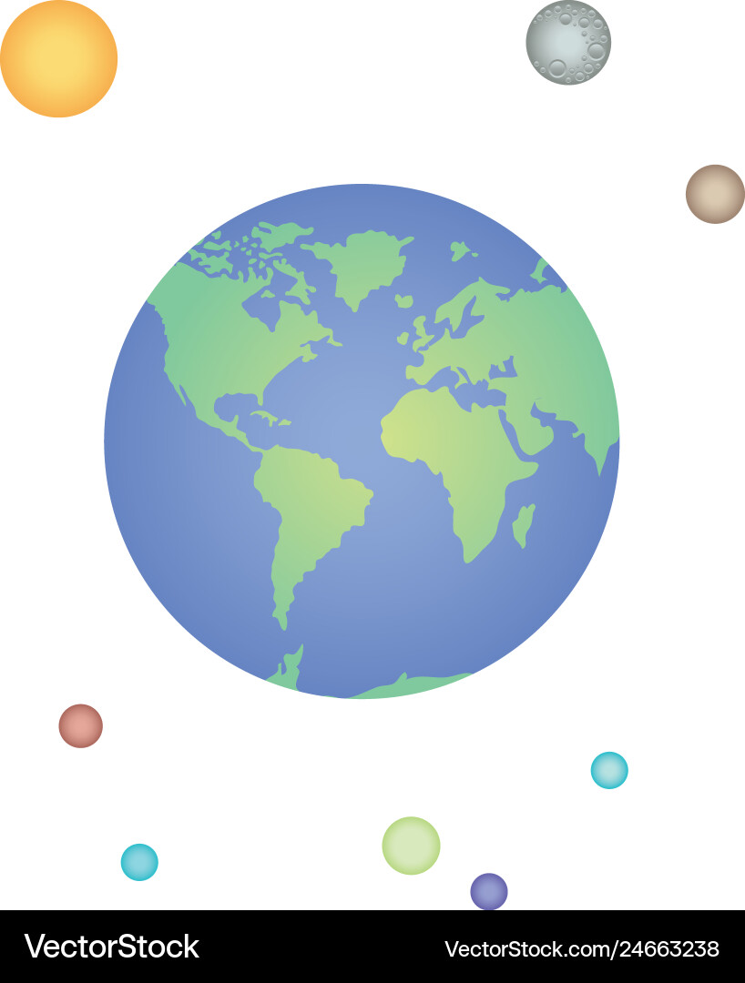 Planets of the solar system isolated icon Vector Image