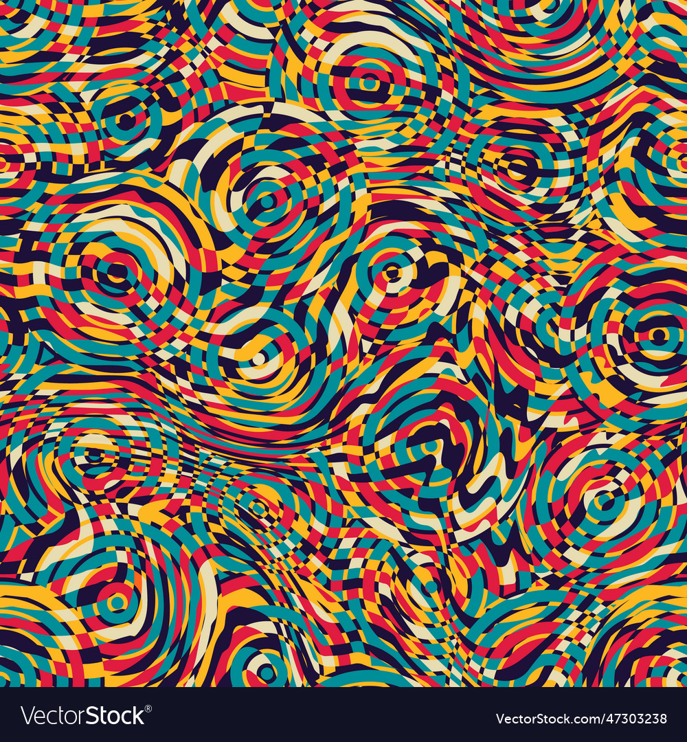 Retro abstract wavy lines seamless pattern Vector Image