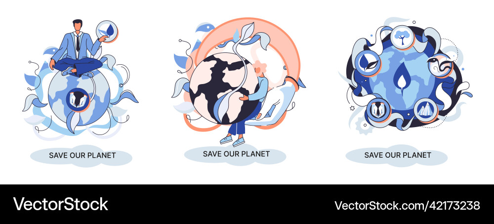 Save our planet ecological metaphor earth day Vector Image