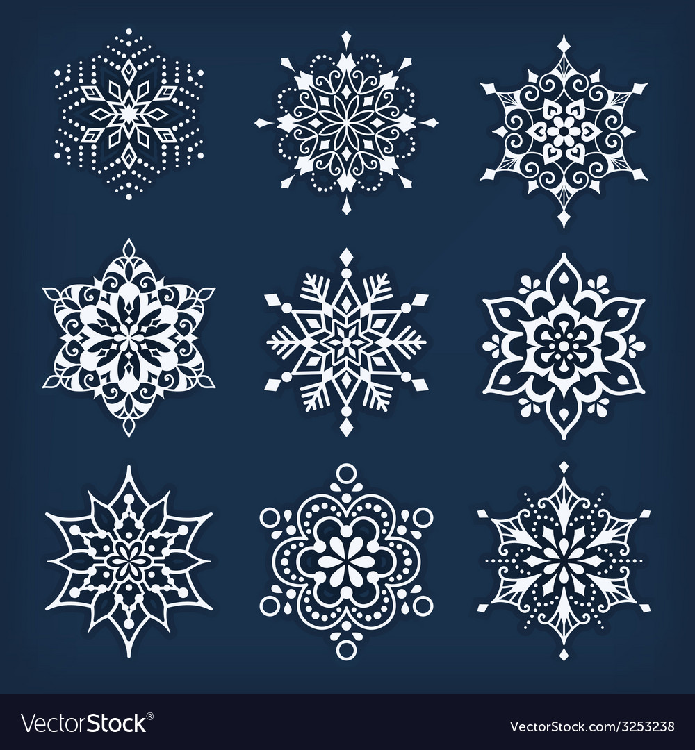 Snowflakes set Royalty Free Vector Image - VectorStock