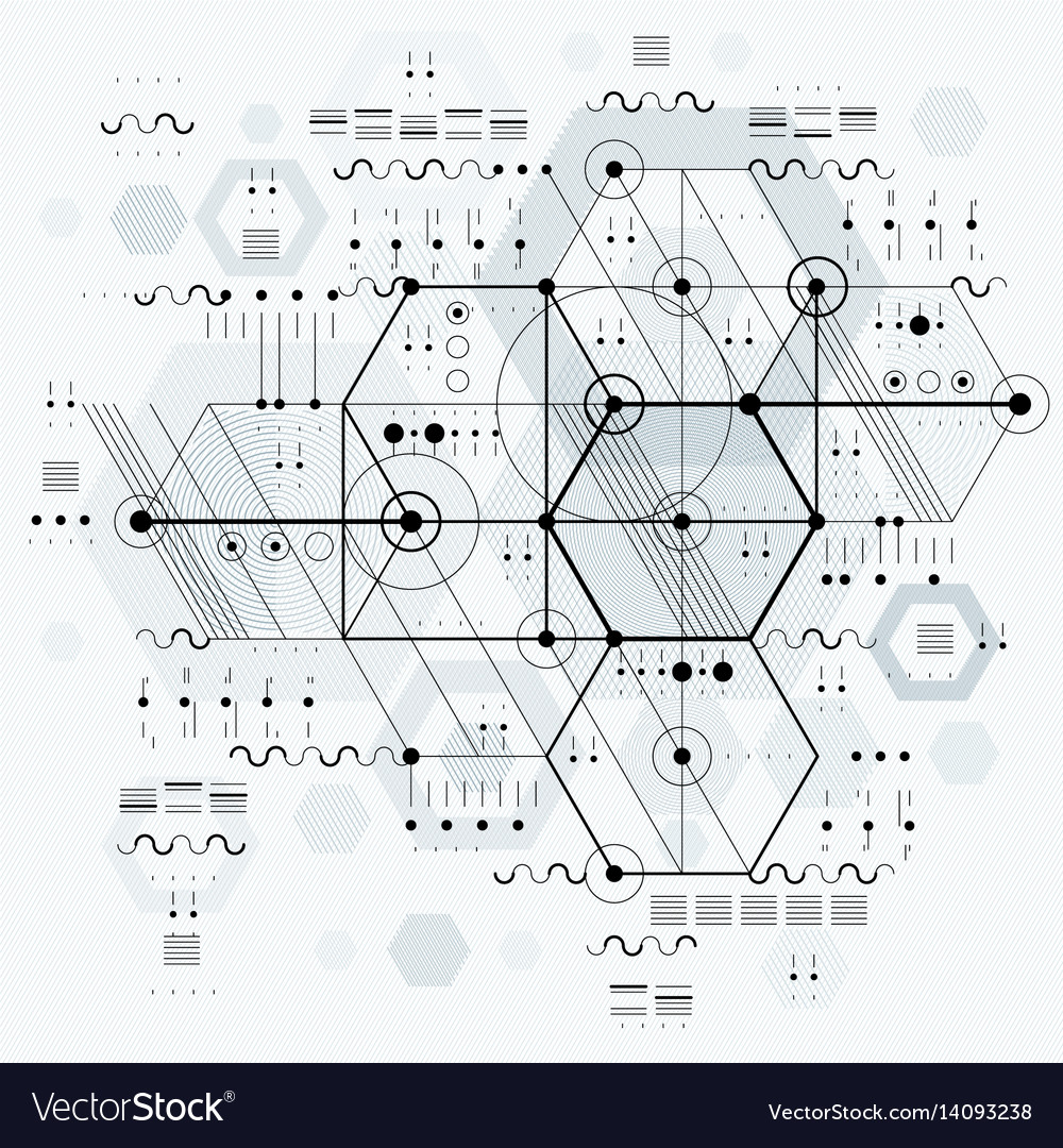 Technical plan engineering draft drawing Vector Image