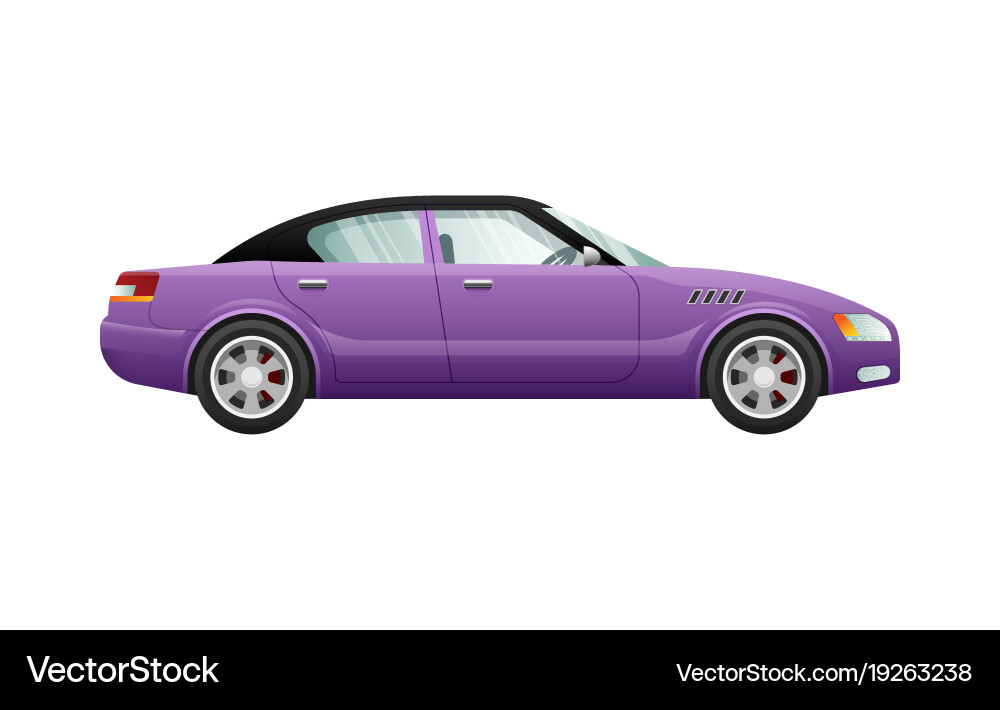 Transport isolated violet classic automobile Vector Image