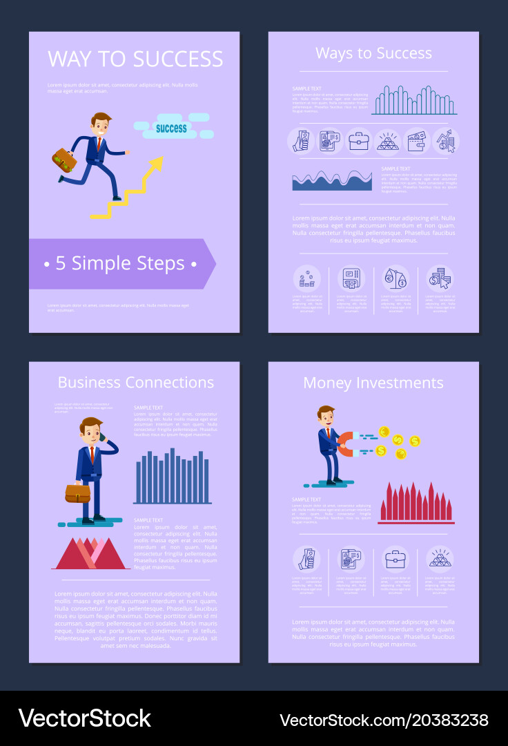Way to success and connections Royalty Free Vector Image