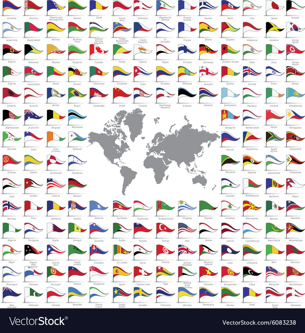 World flags all Royalty Free Vector Image - VectorStock