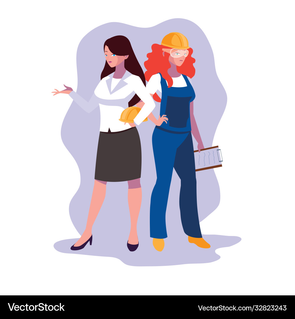 Avatar women cartoon engineer design Royalty Free Vector