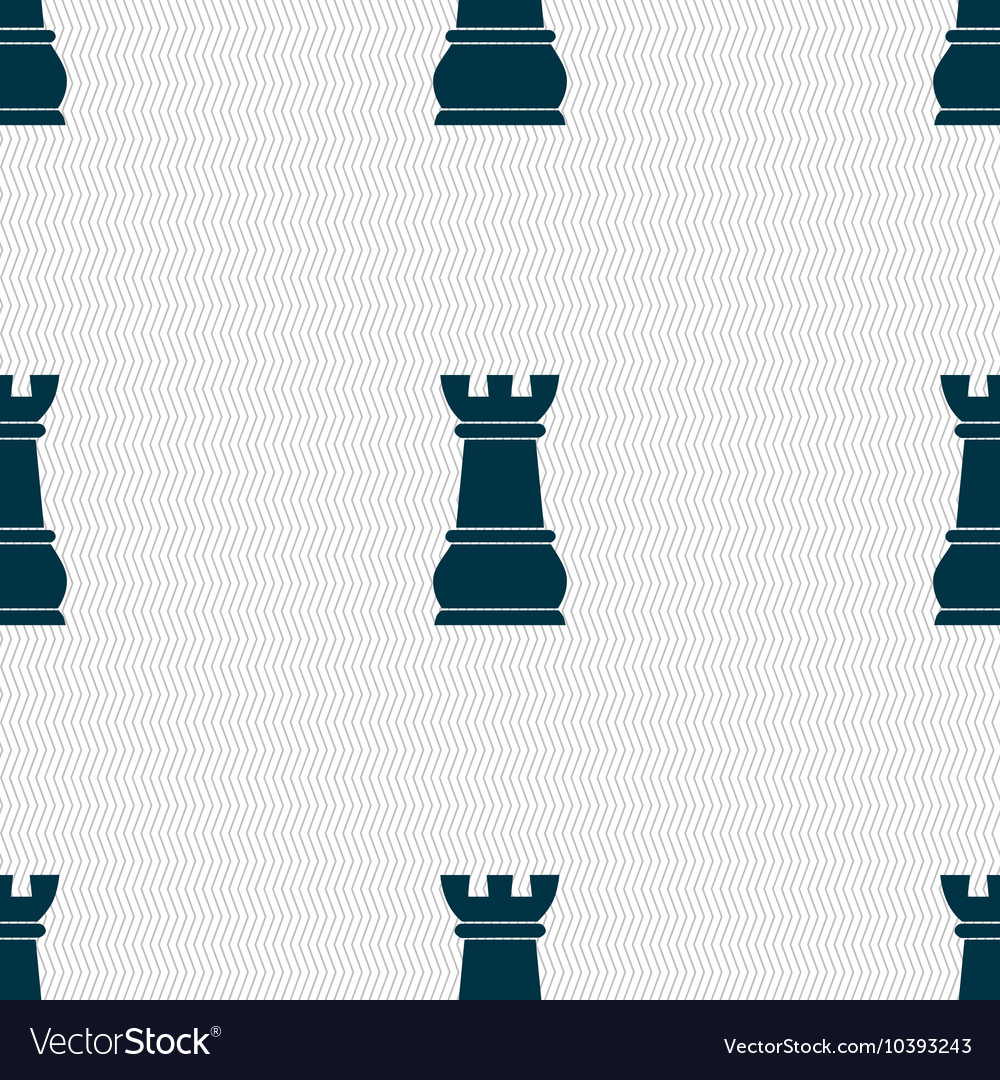 Chess rook sign seamless pattern with geometric Vector Image