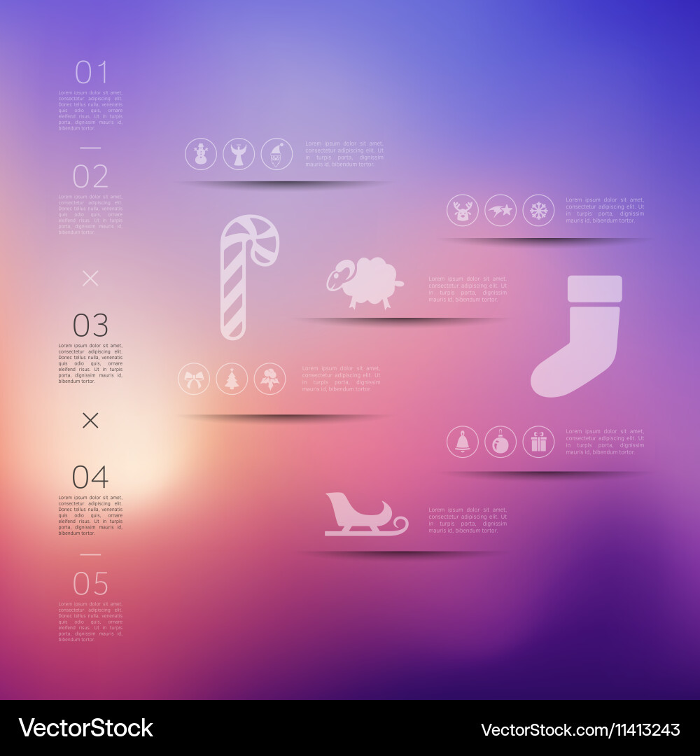 Christmas infographic with unfocused background Vector Image