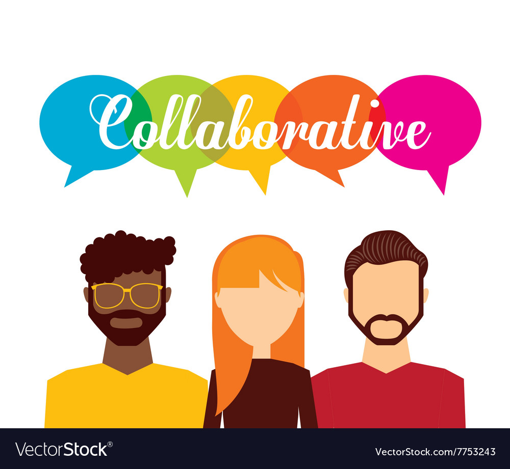 Collaborative concept design Royalty Free Vector Image