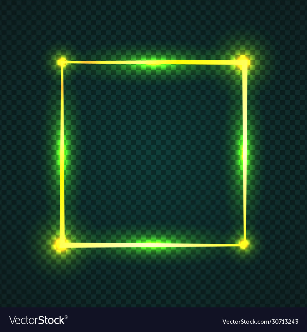 Glowing effect rectangle stroke with isolated Vector Image